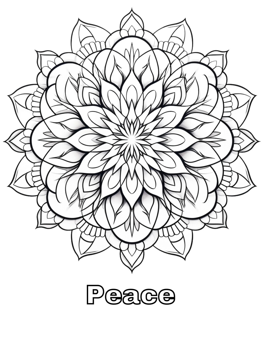 Mandala for Peace, Coloring Pages, Adult Coloring, Holiday Gifts ...