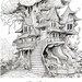 22 Fantasy Forest Homes Coloring Book, Tree House, Fairy Home, Forest ...