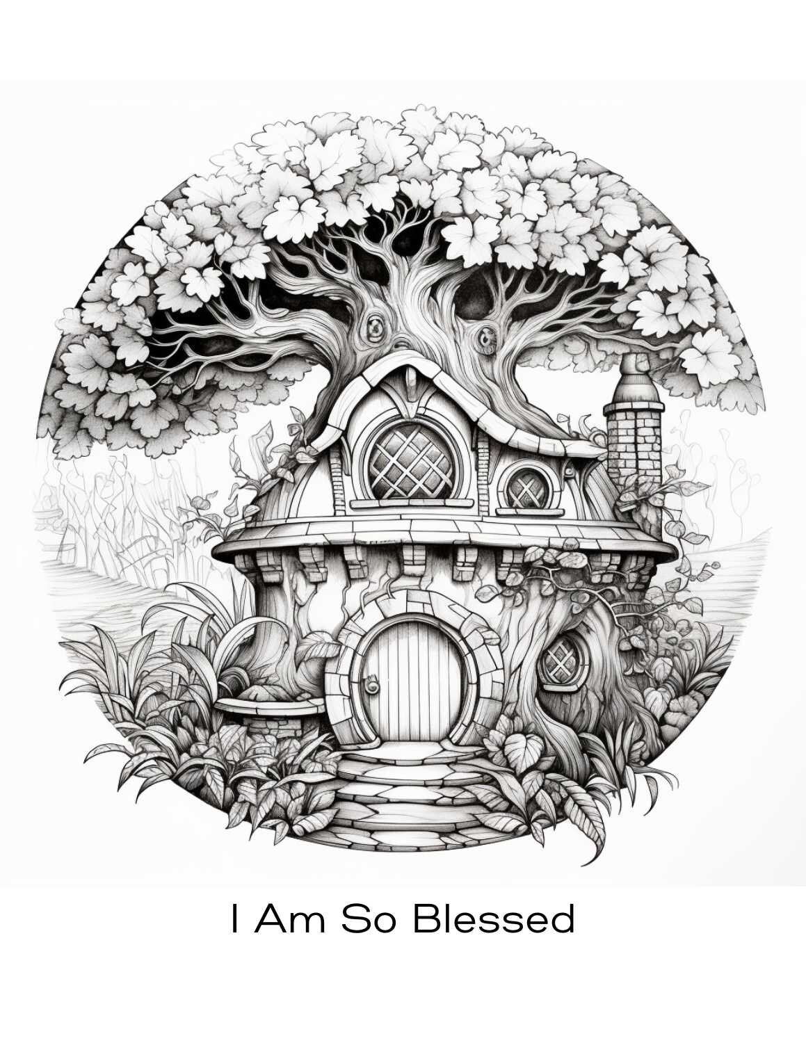 22 Fantasy Forest Homes Coloring Book, Tree House, Fairy Home, Forest ...