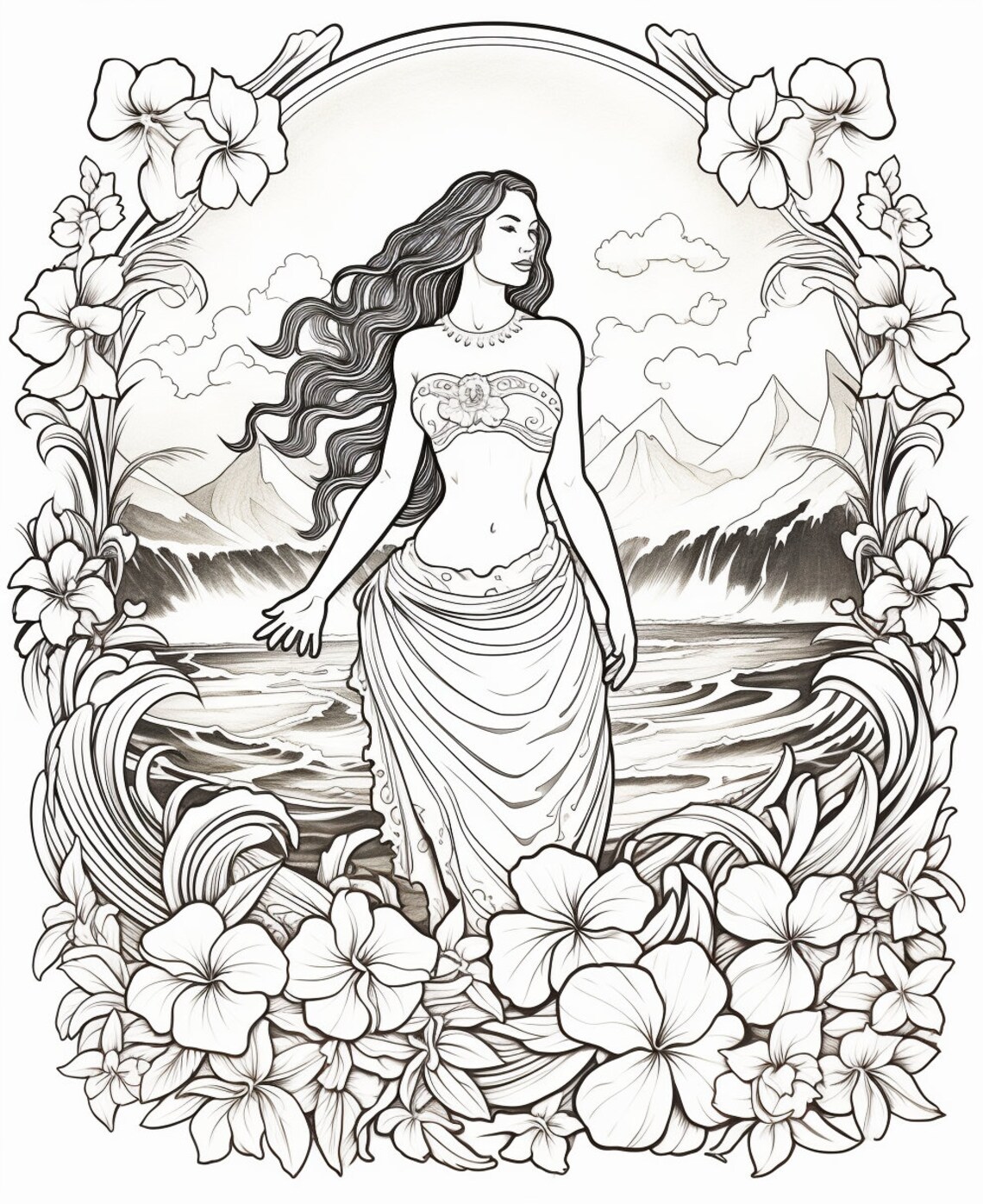 Hawaiian Aloha Coloring Book, Tropical, Tropical Coloring, Waterfalls ...