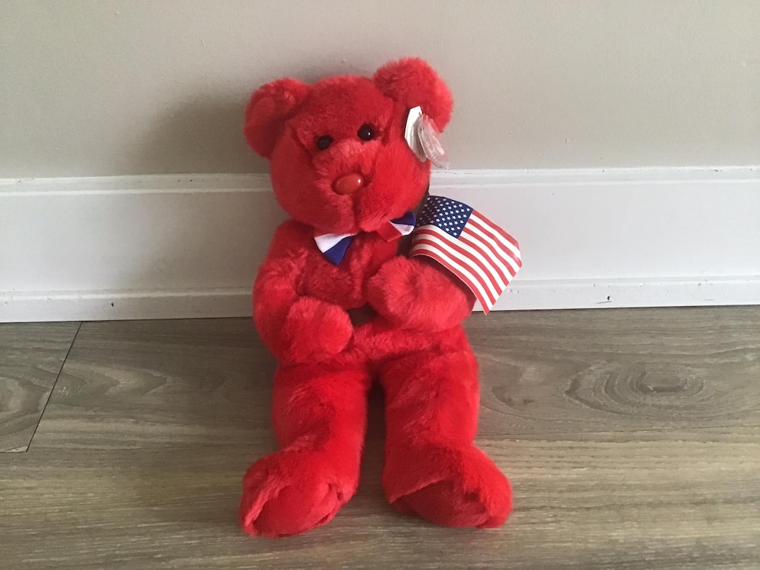 Ty Beanie Buddies Thomas the Red Teddy Bear Stuffed Animal Plush Toy 14 ...