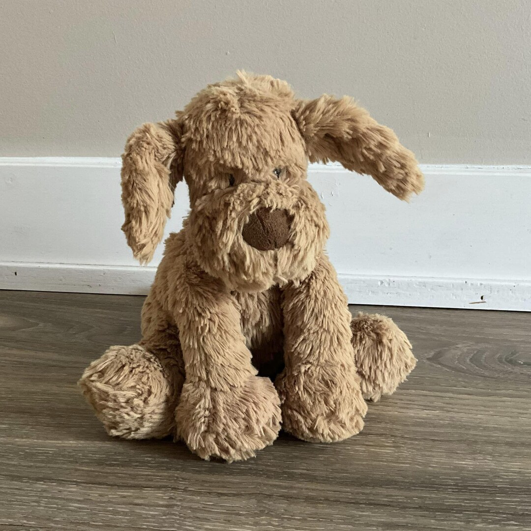 Jellycat London Fuddle Wuddle Brown Puppy Sitting Plush Stuffed Animal ...