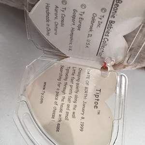 Ty Beanie Babies Tiptoe the Rat Stuffed Animal Plush Toy - Etsy