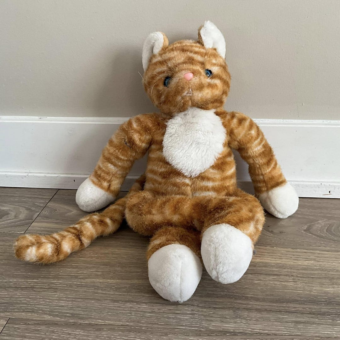 Vintage GANZ Poseables Cat H631L Orange Plush Tabby Cat 1993 - RARE - Etsy