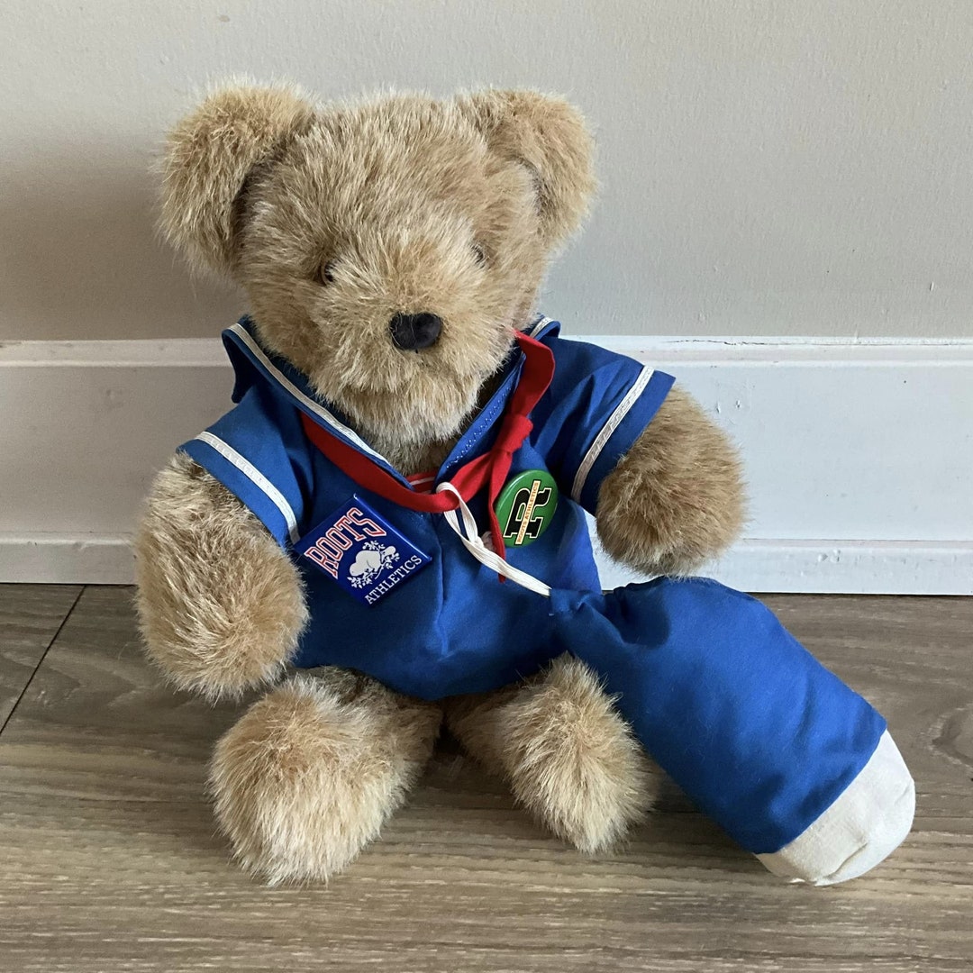 Roots Mascot Bear With Blue Jersey Stuffed Animal Plush Toy 13" - Etsy