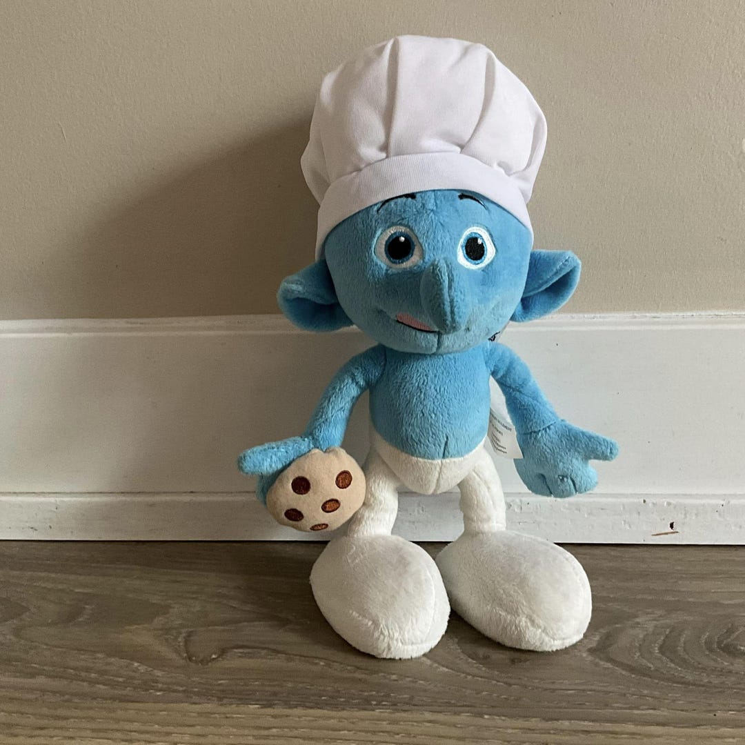 Baker Smurf With Cookie Plush Chef the Smurfs Stuffed Animal - Etsy