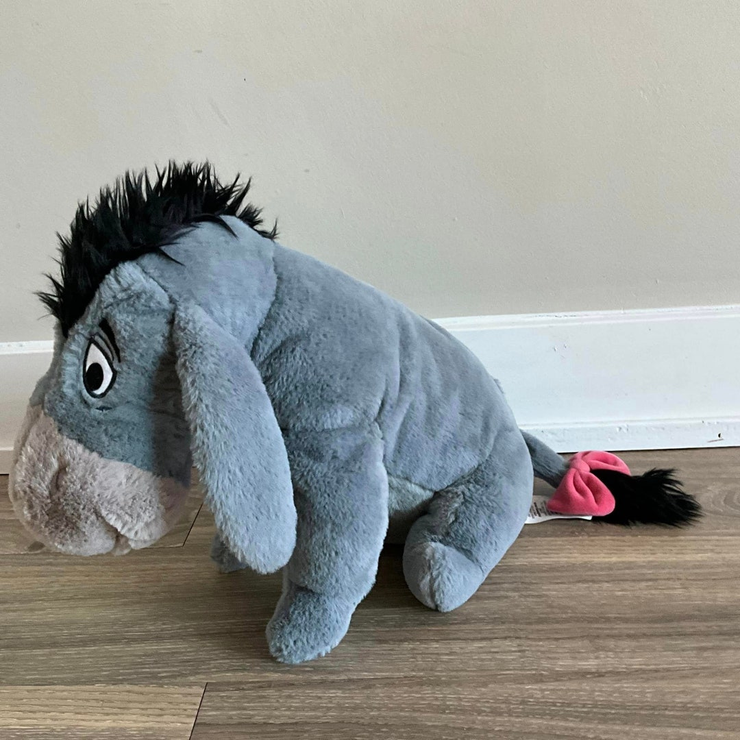 Eeyore Plush Winnie the Pooh Soft Grey Blue Stuffed Animal Disney 14 ...