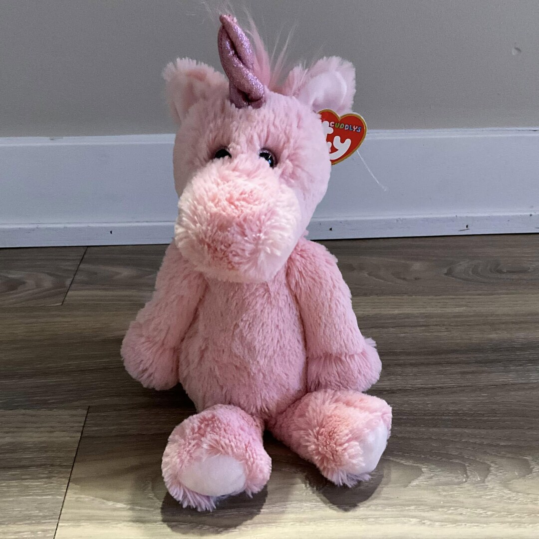 Ty Cuddlys Estelle Pink Unicorn Soft Plush Toy 13” - Etsy