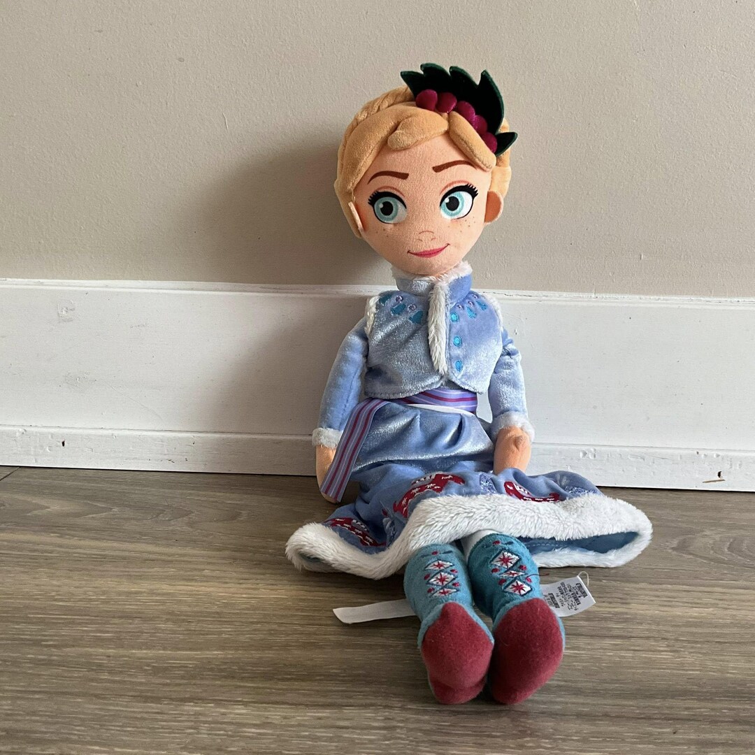 Disney Store Anna 18" Plush Olaf's Frozen Adventure Holly Leaf Soft ...
