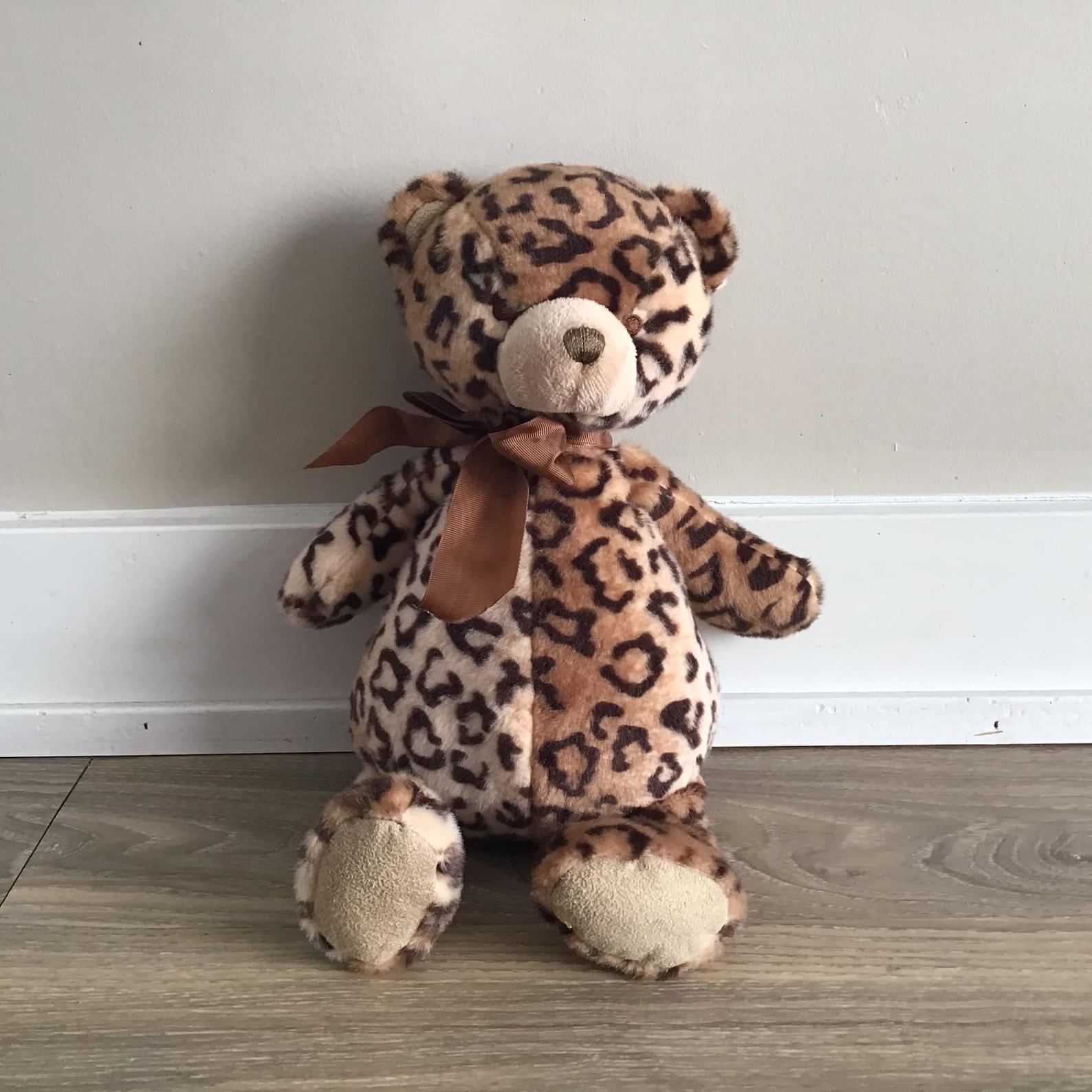 Baby Gund "jayme" Teddy Bear Plush Leopard Print Lovey, Brown Bow at ...