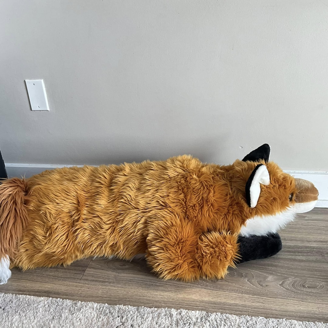 Jumbo Fox Body Pillow, Realistic Fox Stuffed Animal Plush Toy 46" Plow ...