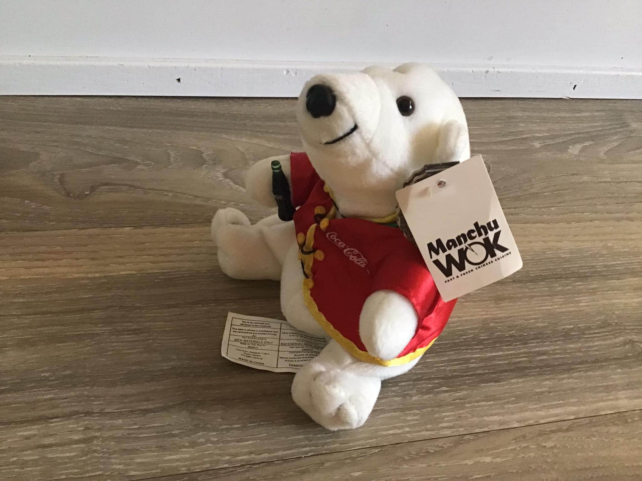 Vintage Manchu Wok Coca Cola Mascot Polar Bear Stuffed Animal Plush Toy ...
