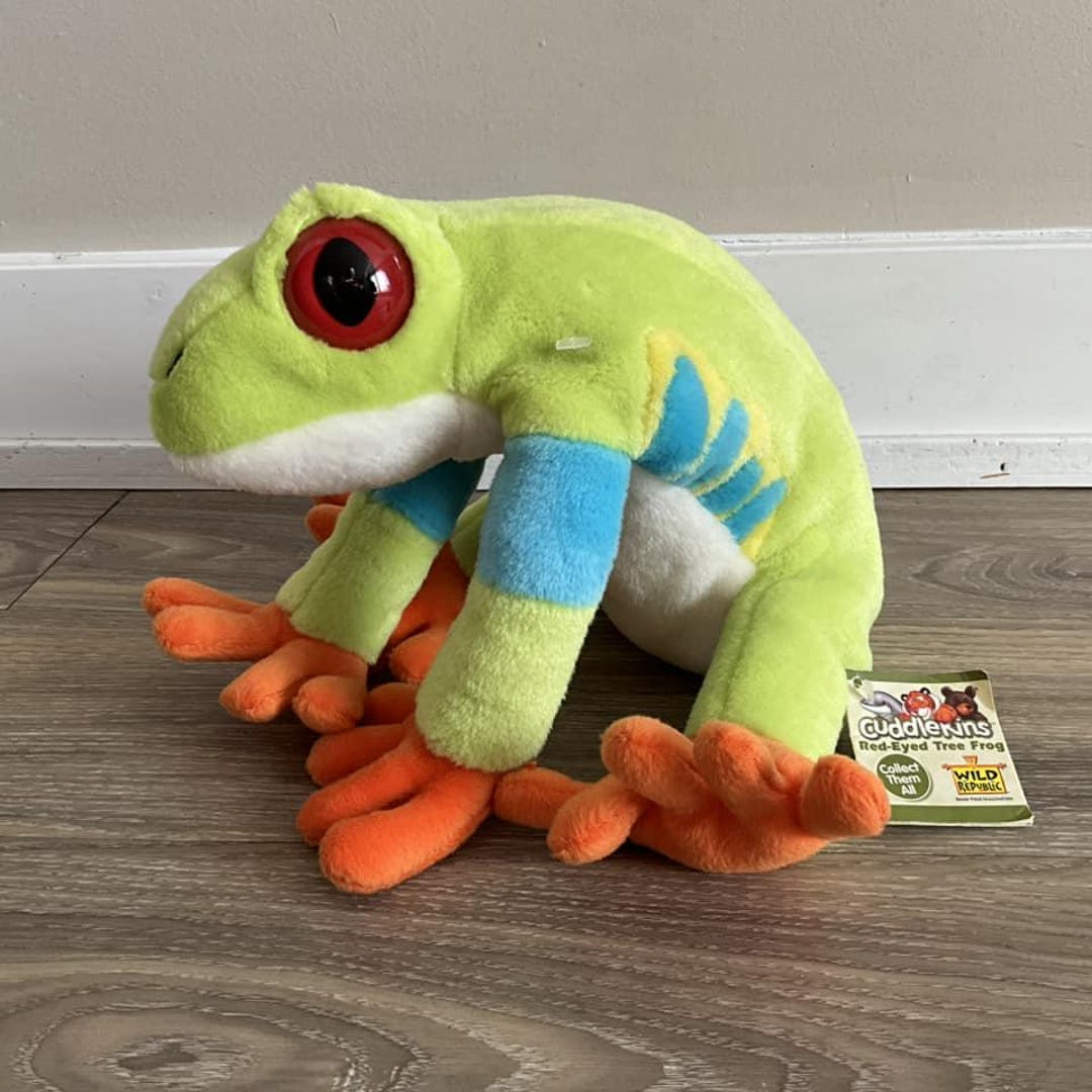 Wild Republic Red Eyed Tree Frog Cuddlekins Plush Stuffed Animal Toy ...
