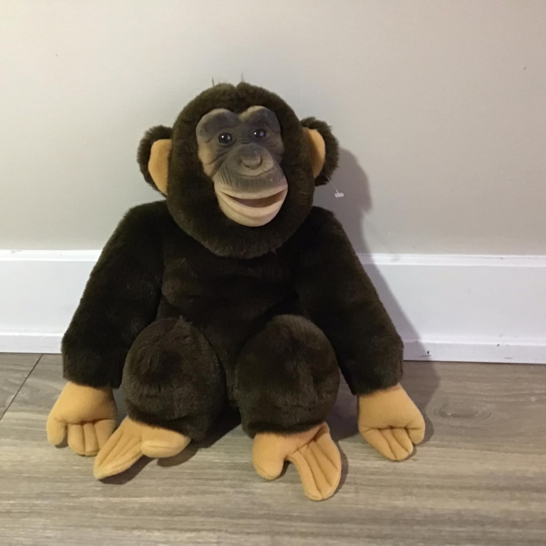 Hand Puppet Realistic Chimpanzee Stuffed Animal Plush Toy 14" - Etsy