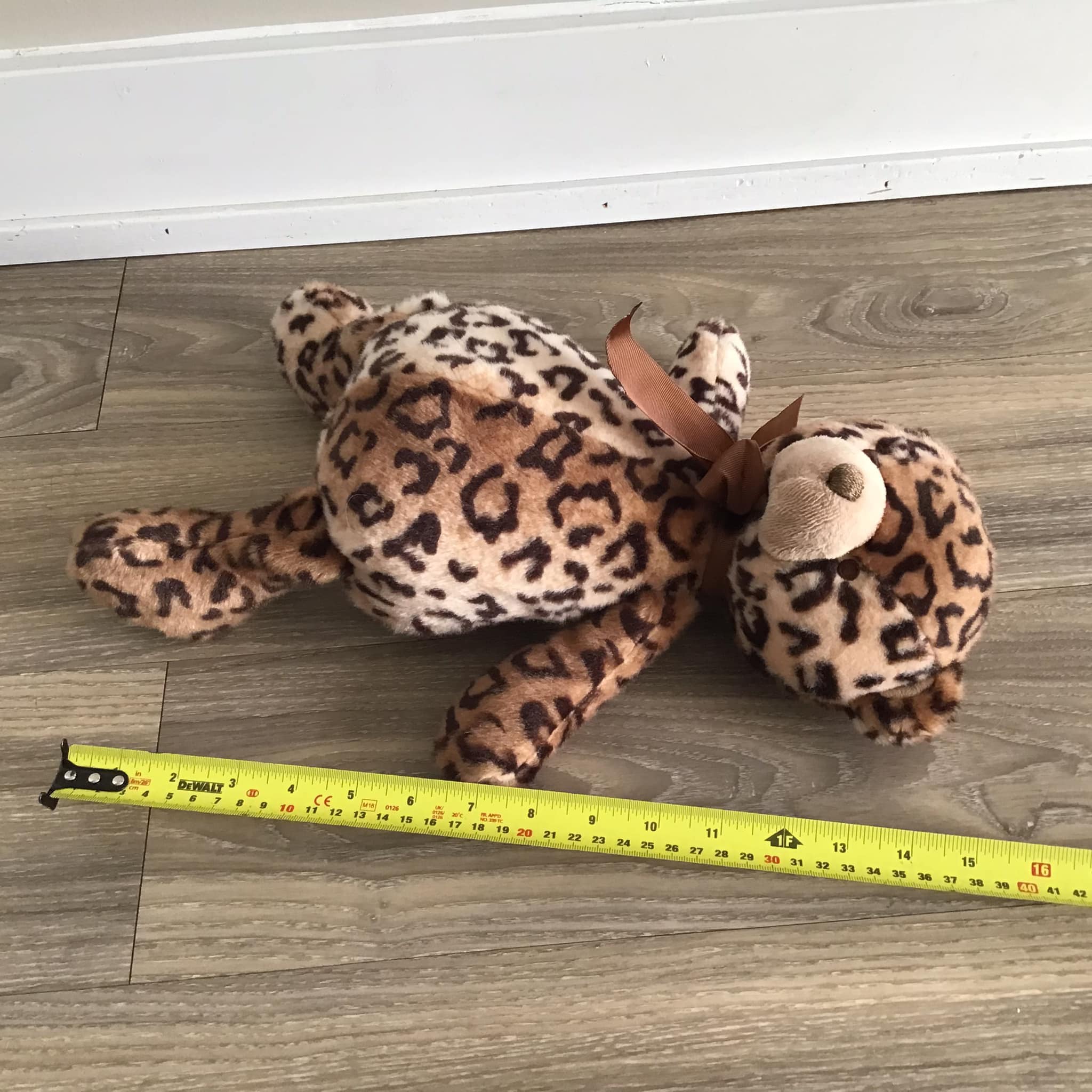 Baby Gund "jayme" Teddy Bear Plush Leopard Print Lovey, Brown Bow at ...