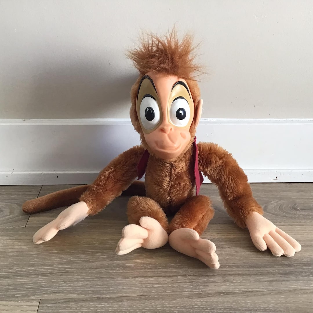 Aladdin ABU the Monkey PLUSH Doll Vintage Walt Disney World Rubber Face ...