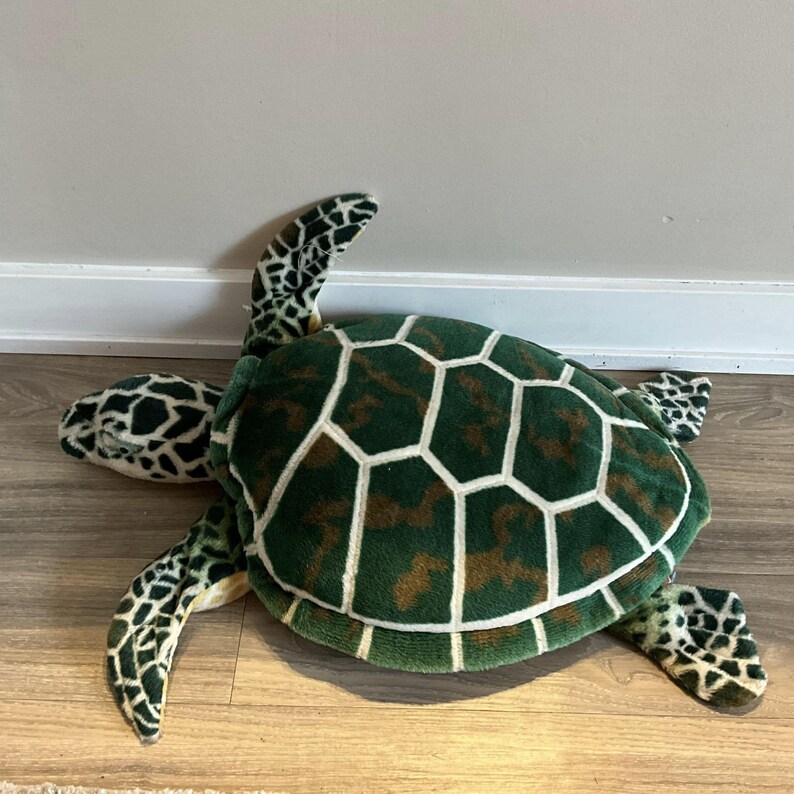 Melissa and Doug Realistic Green Sea Turtle Stuffed Animal Plush Toy 28 ...