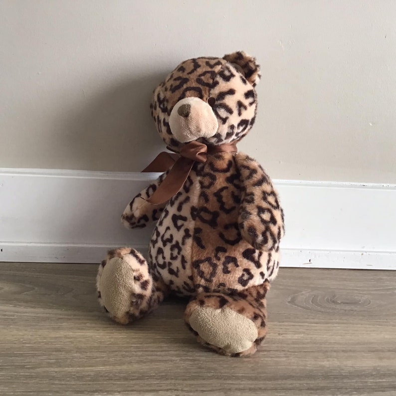 Baby Gund "jayme" Teddy Bear Plush Leopard Print Lovey, Brown Bow at ...