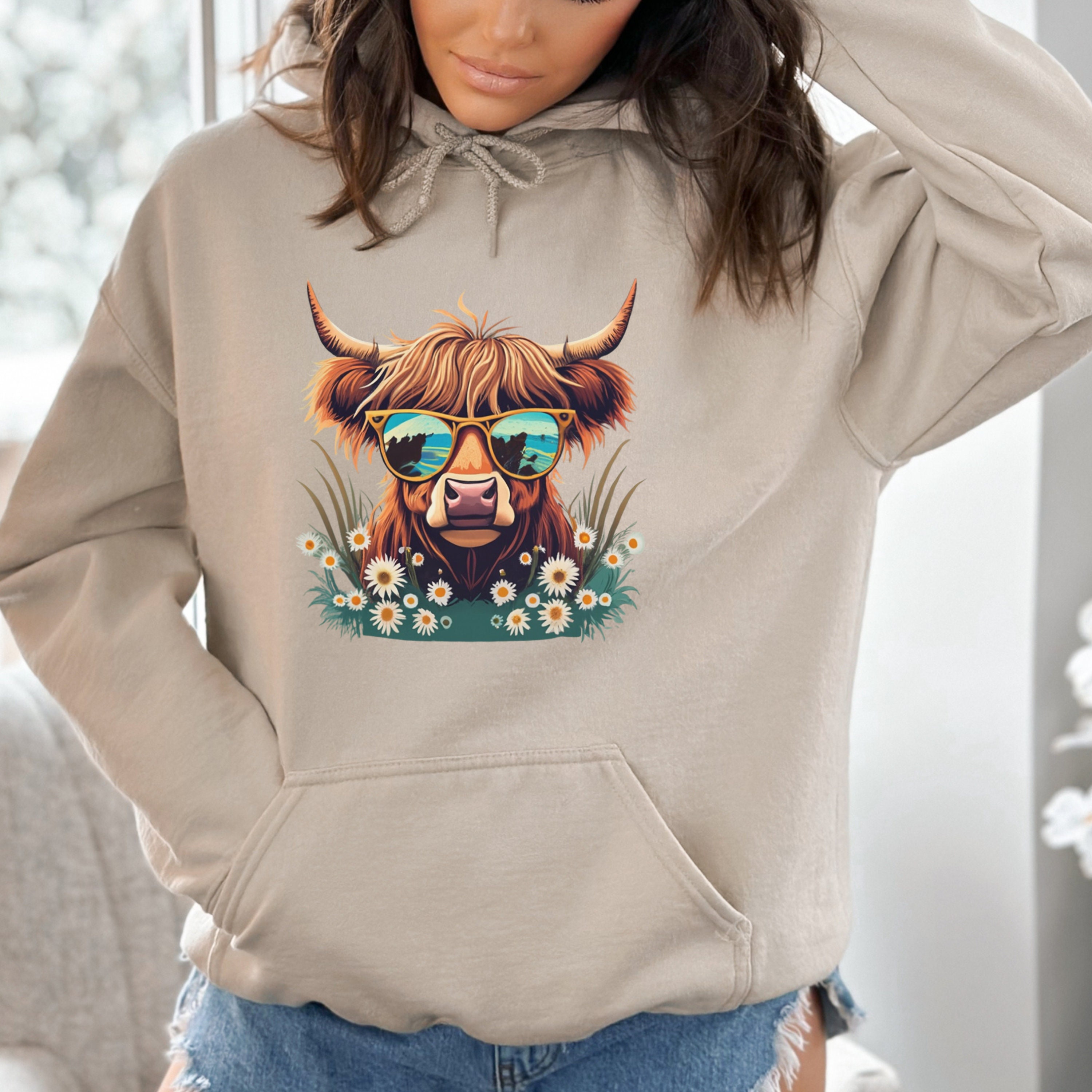 Highland Cow Hoodie, Highland Cattle, Cow Lover Gift, Cowgirl Shirt ...