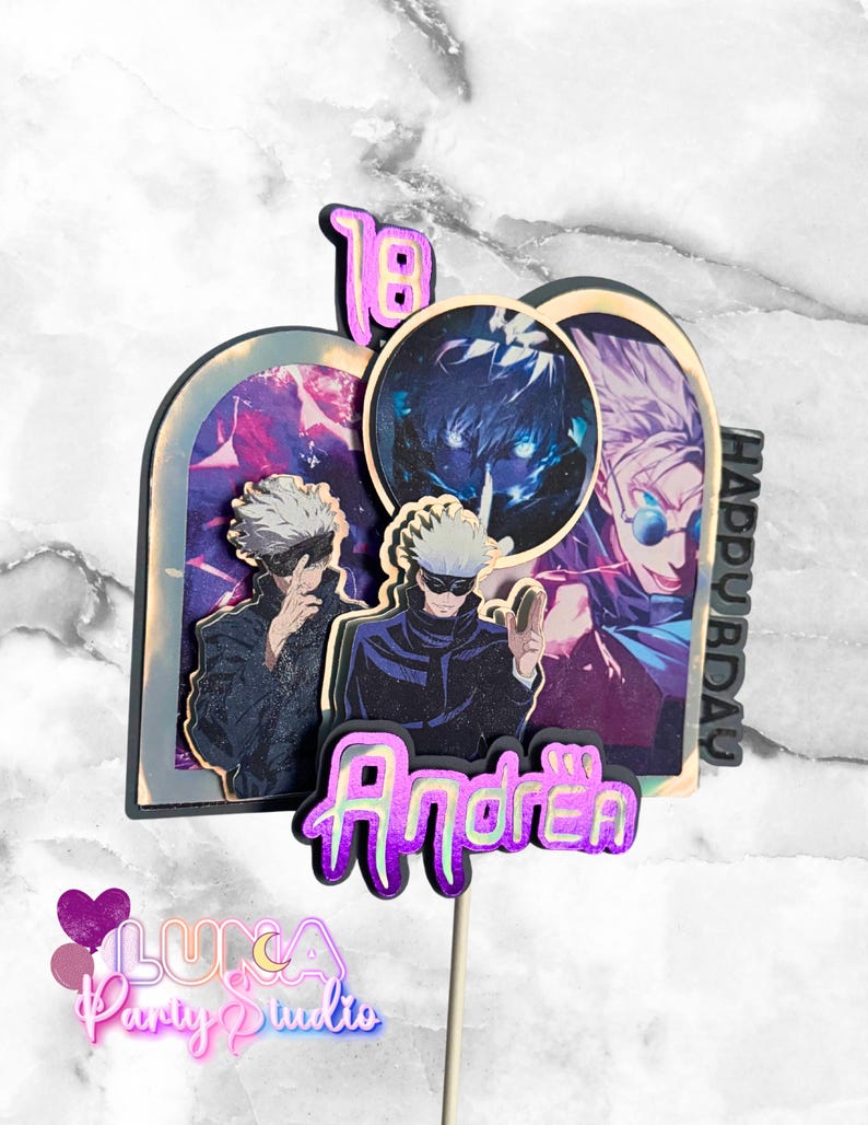 Satoru Gojo Vake Topper, Gojo Birthday Party, JJK Birthday Supplies ...