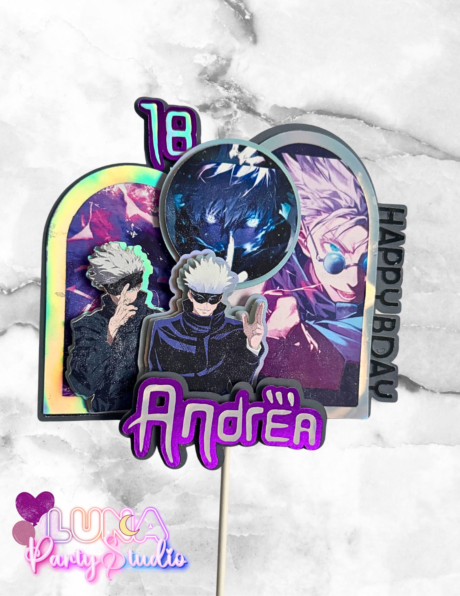 Satoru Gojo Cake Topper, Gojo Birthday Party, JJK Birthday Supplies ...