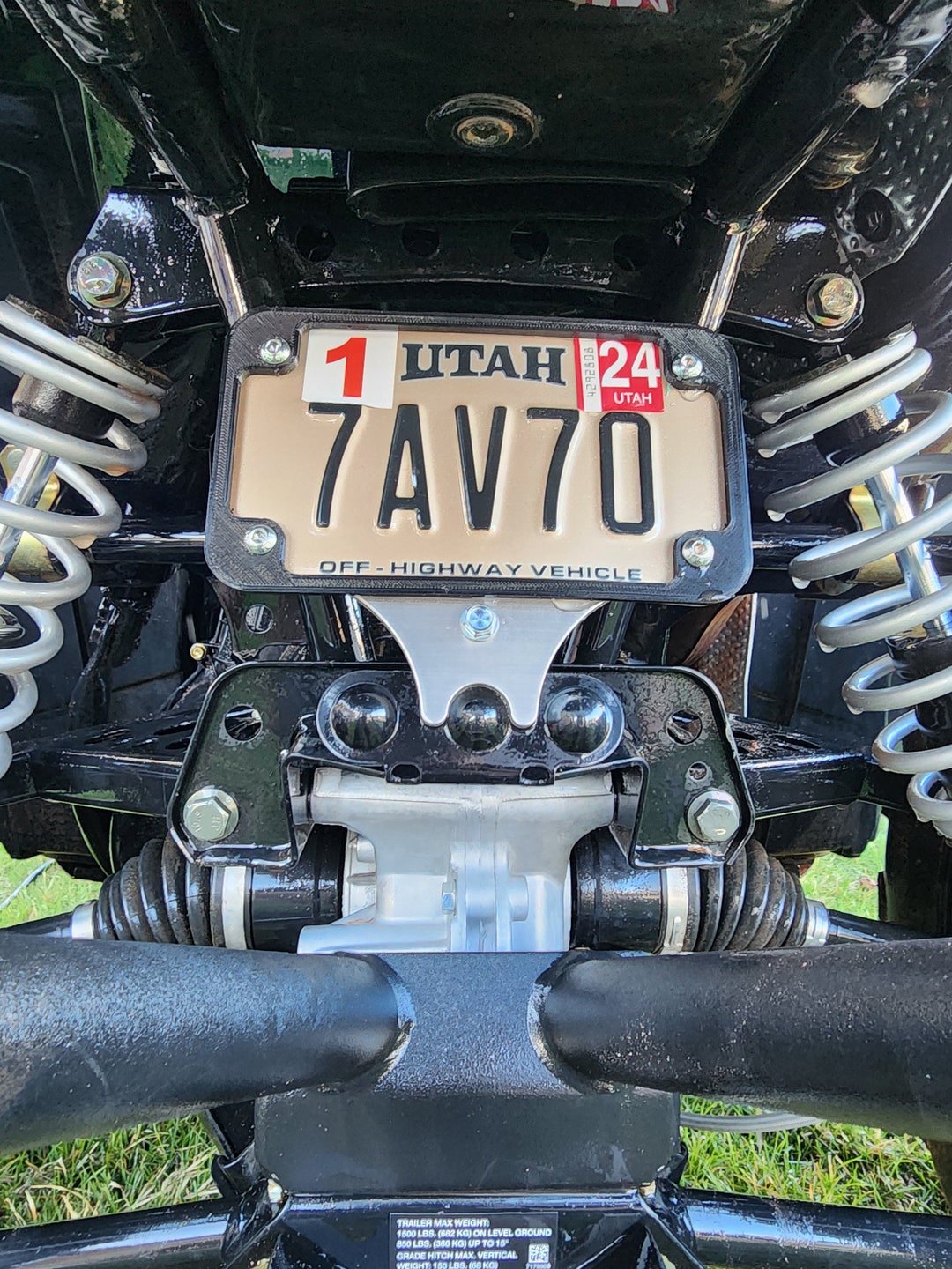 Polaris Sportsman/scrambler 850/1000 License Plate Mount Bracket (2012 ...