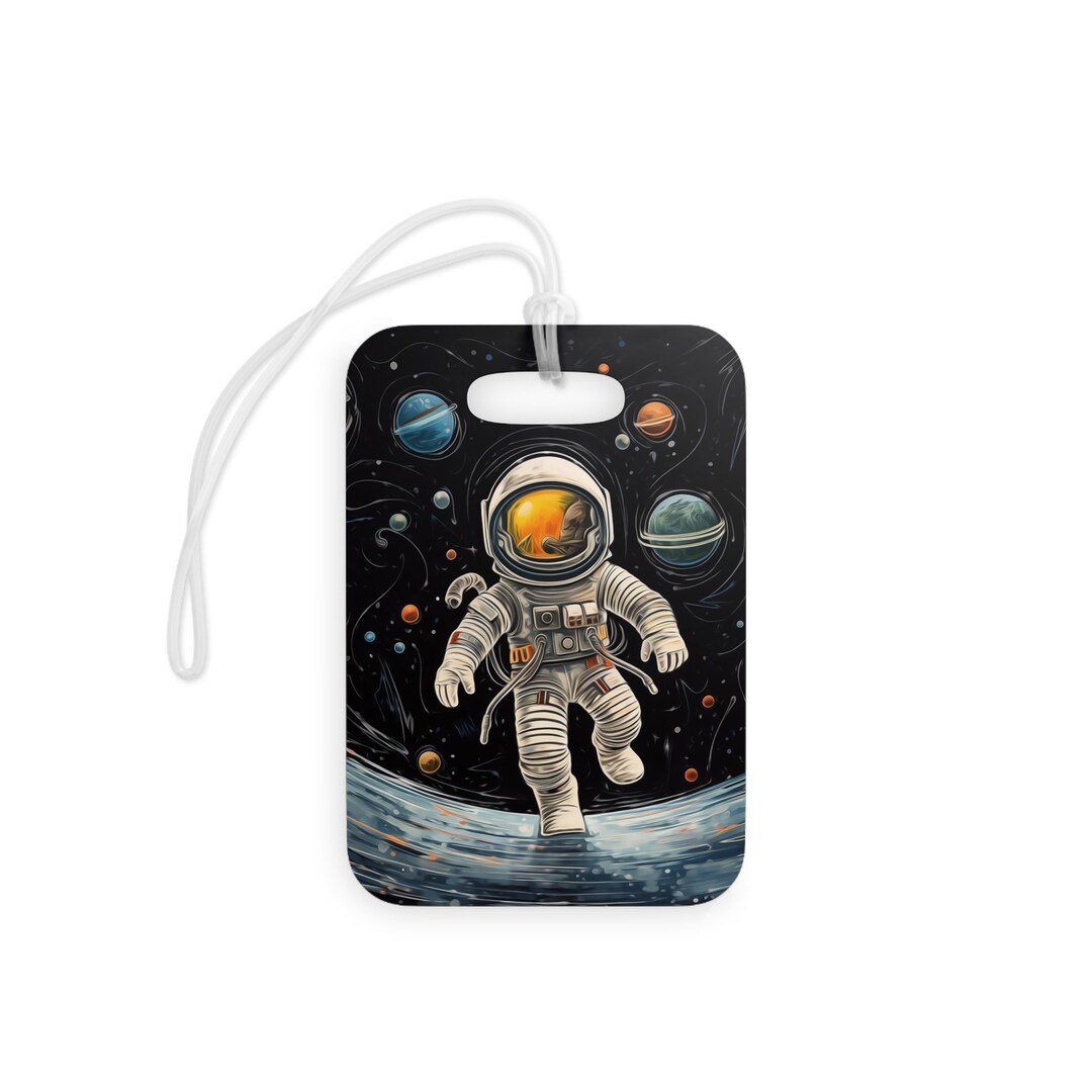 Personalized Luggage Tags, Astronaut Print Bag Tag, Kids ID Bag Tag ...