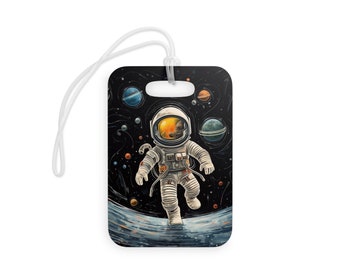 Personalized Luggage Tags, Astronaut Print Bag Tag, Kids ID Bag Tag ...