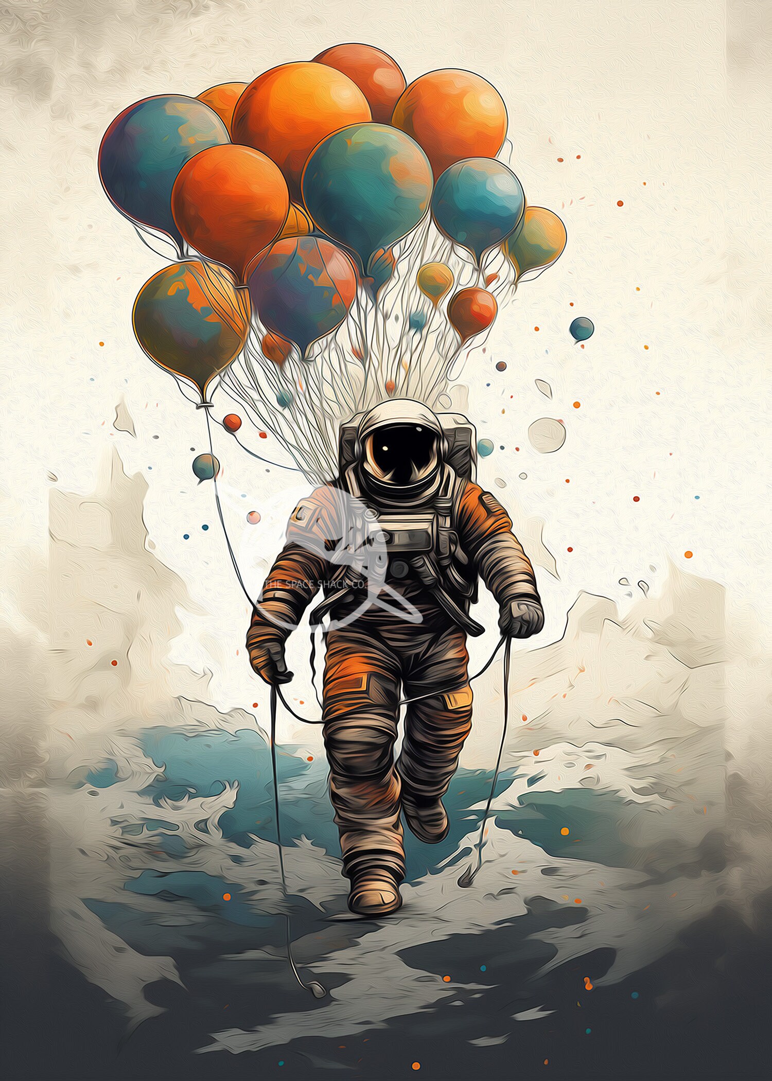 Space Birthday Card, Instant Download, Inside Card Art,astronaut Card ...