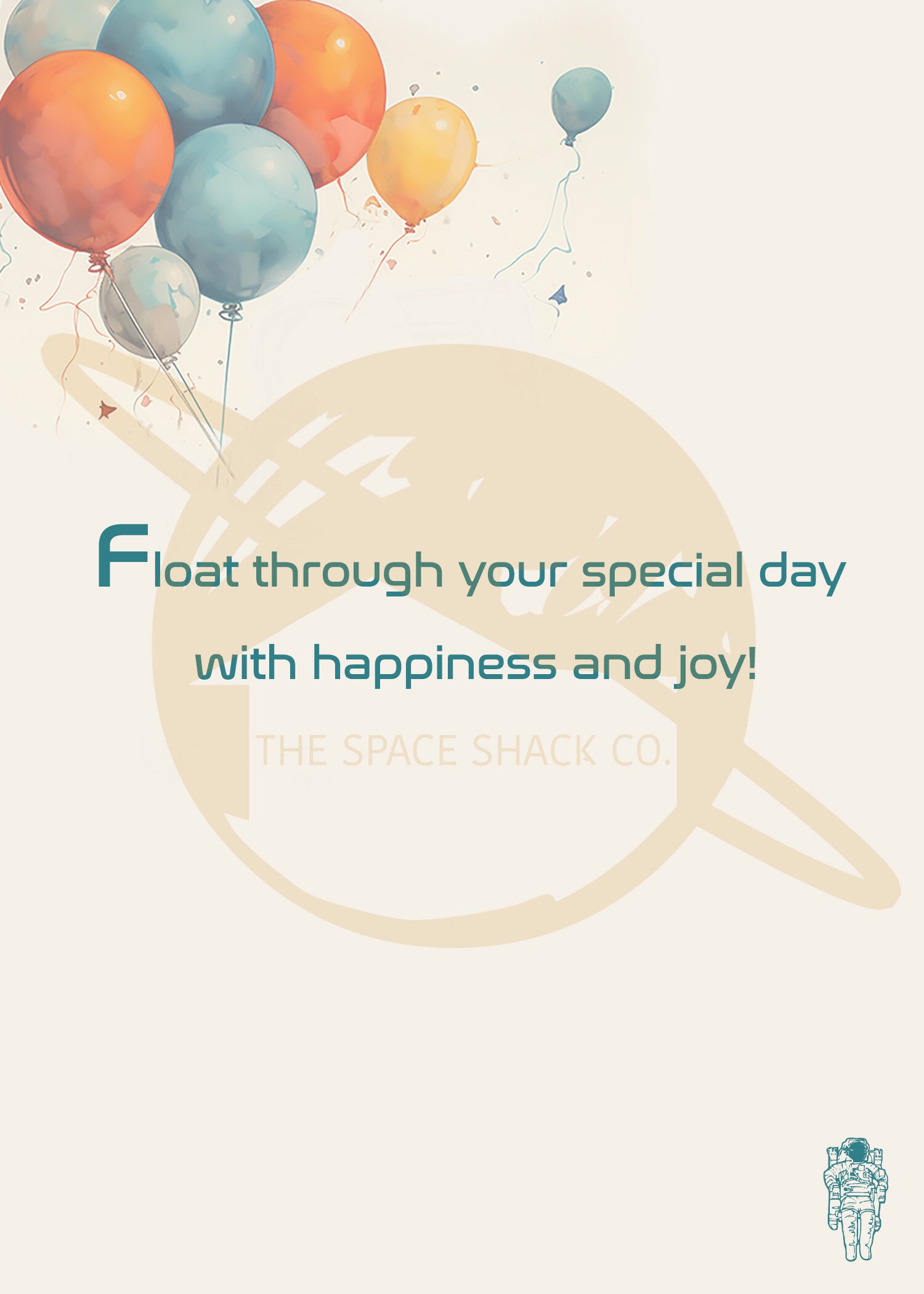 Astronaut Birthday Card for Kids Custom Card Space Cards Instant ...