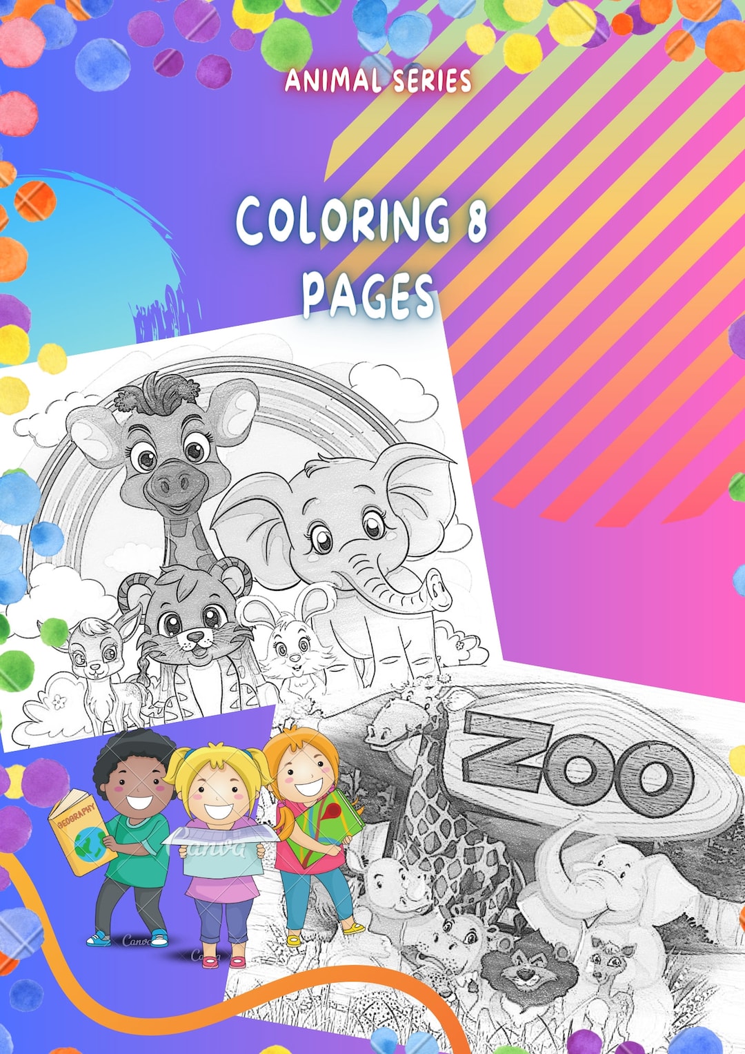 Children's Book 8 Coloring Pages - Etsy