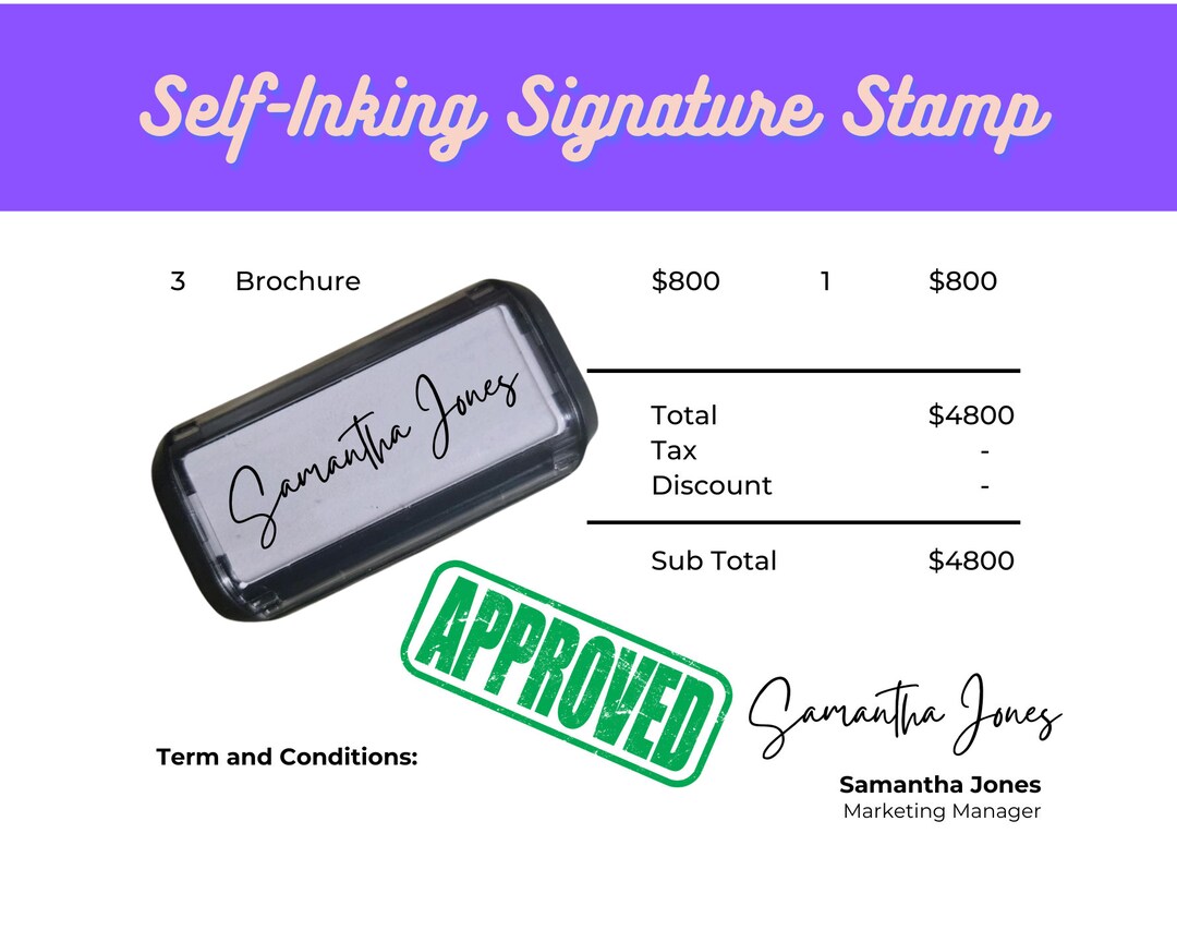 Self-inking Signature Stamp | Customizable Stamp With My Signature ...