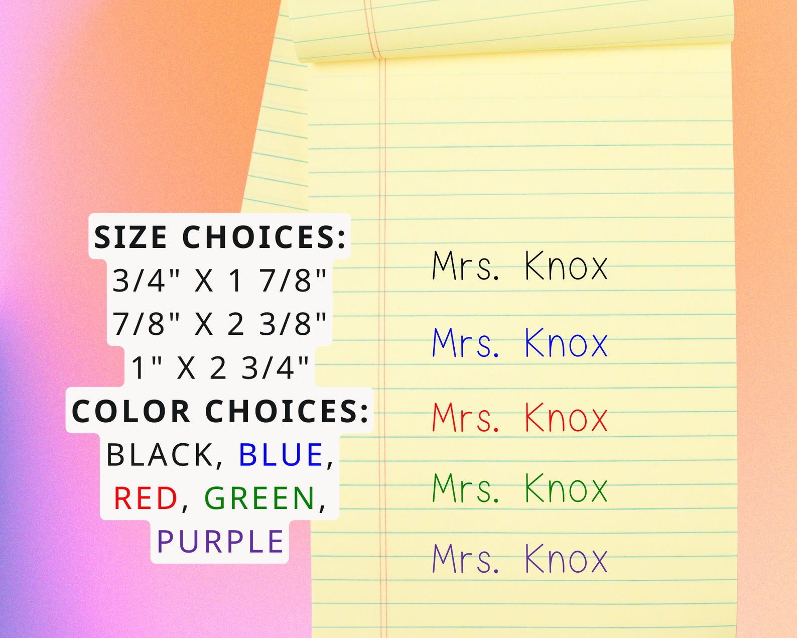 Custom Teacher Name Stamp for Grading, Call Slips, Signing Papers ...