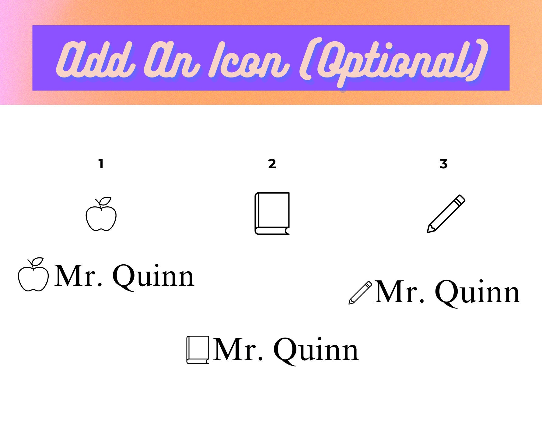 Custom Teacher Name Stamp for Grading, Call Slips, Signing Papers ...