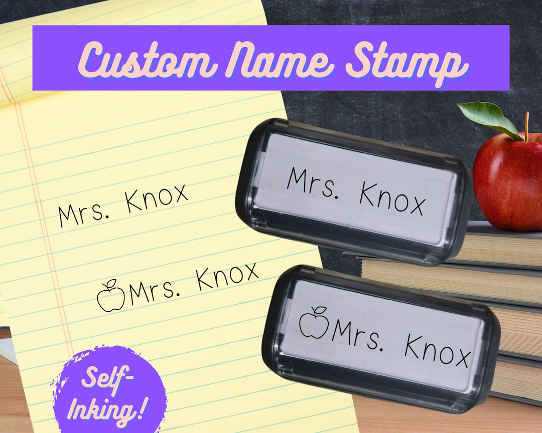 Custom Teacher Name Stamp for Grading, Call Slips, Signing Papers ...