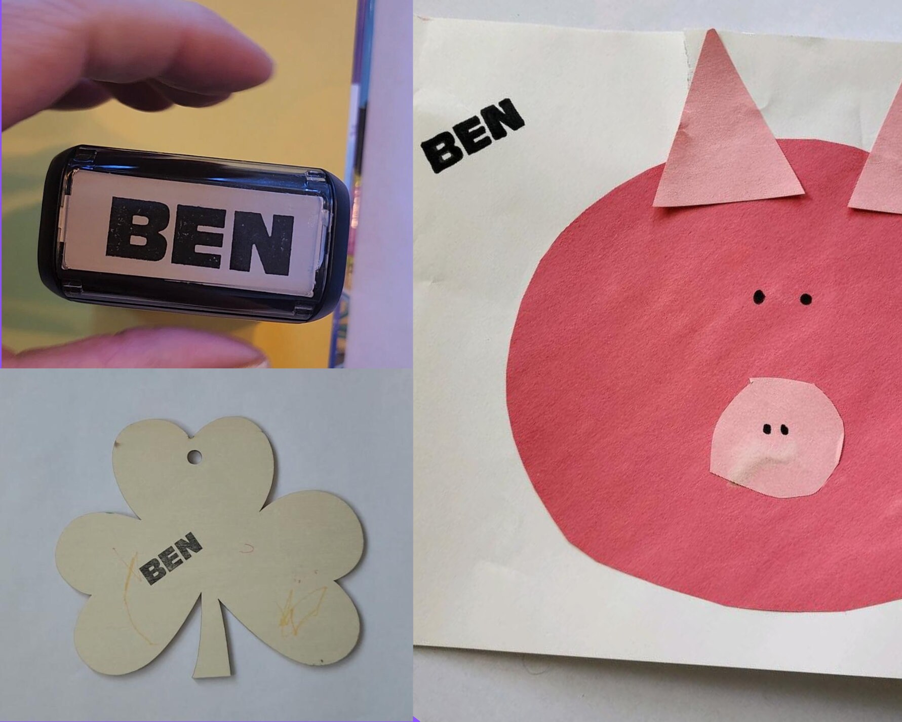 Custom Kids Name Stamper for Artwork, School Homework, Crafts, Books ...