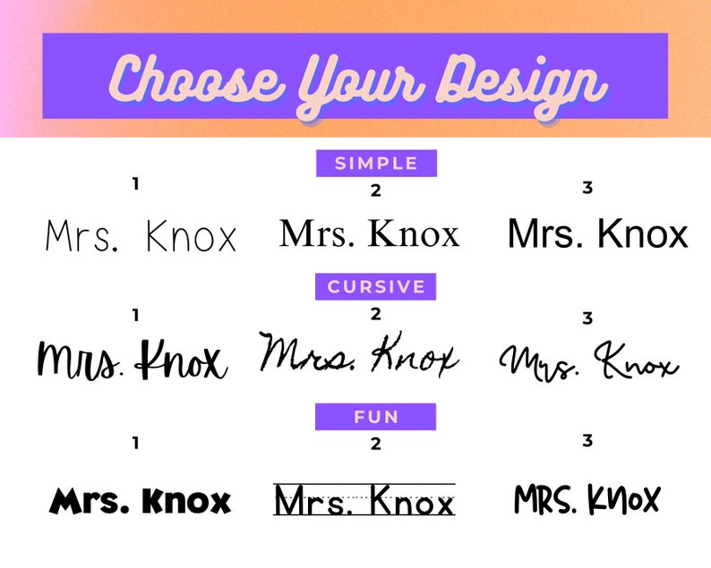 Custom Teacher Name Stamp for Grading, Call Slips, Signing Papers ...