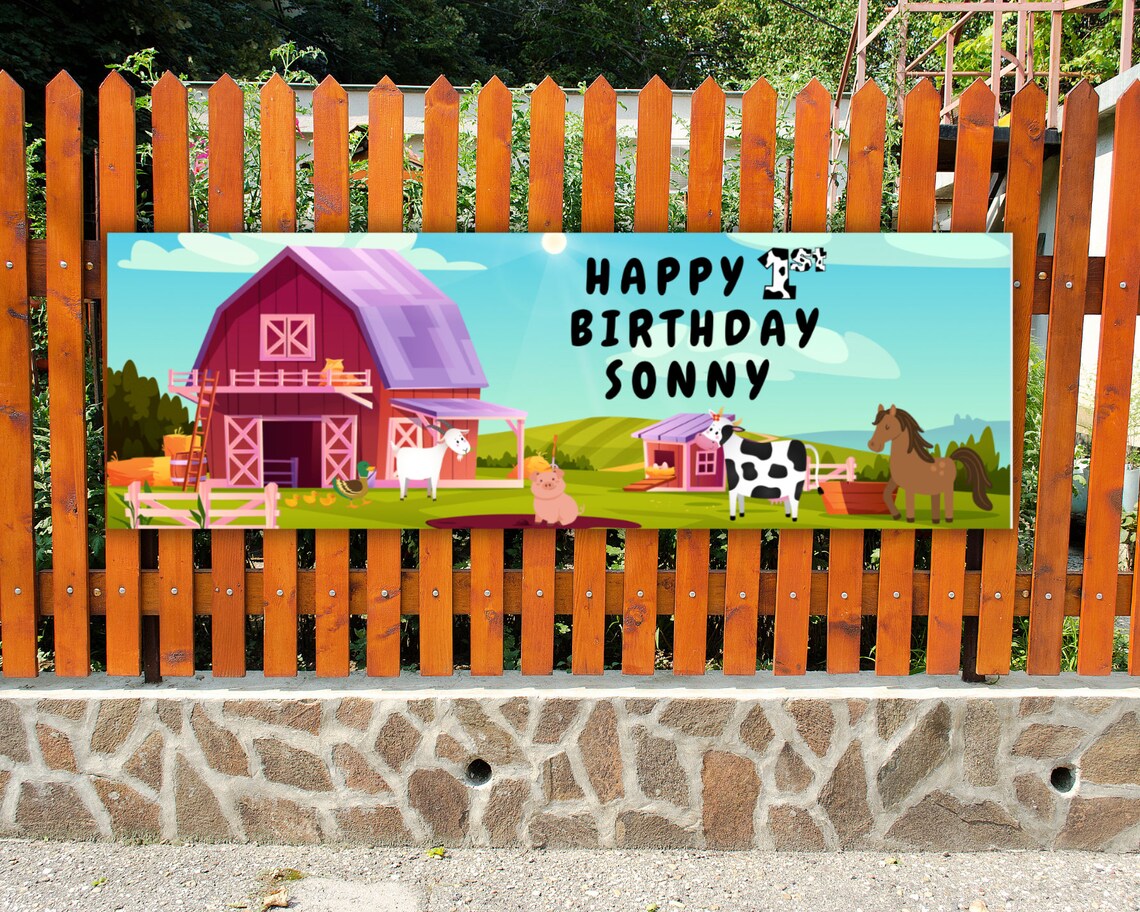 Custom 1st Birthday Banner 6 Feet X 2 Feet (72' X 24'), 1st Birthday ...