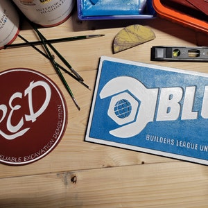Carved and Painted Wooden Team Fortress 2 TF2 Red Blu Signs - Etsy