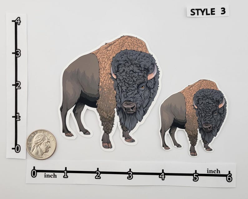 North American Bison Sticker Pack – Set of 6 Vinyl Decals – Perfect for ...