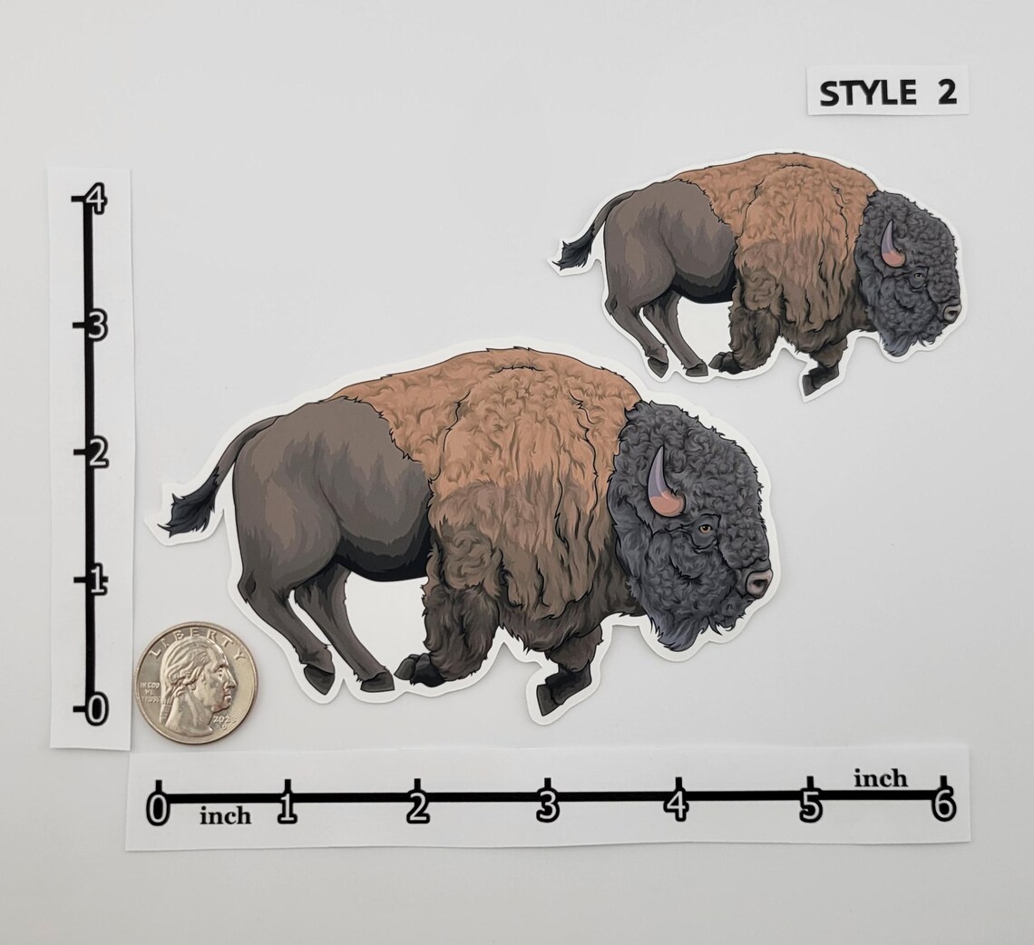 North American Bison Sticker Pack – Set of 6 Vinyl Decals – Perfect for ...