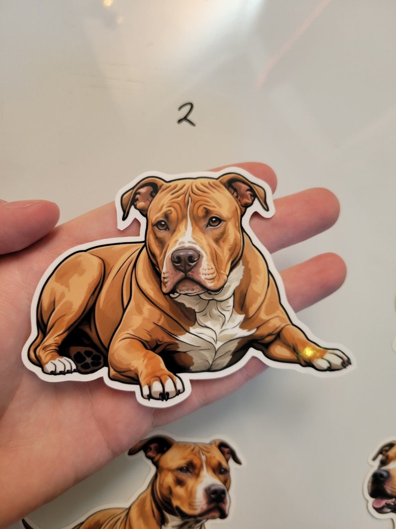 Brown Pitbull Sticker Pack Set of 6 Cute Dog Decals, Perfect for ...