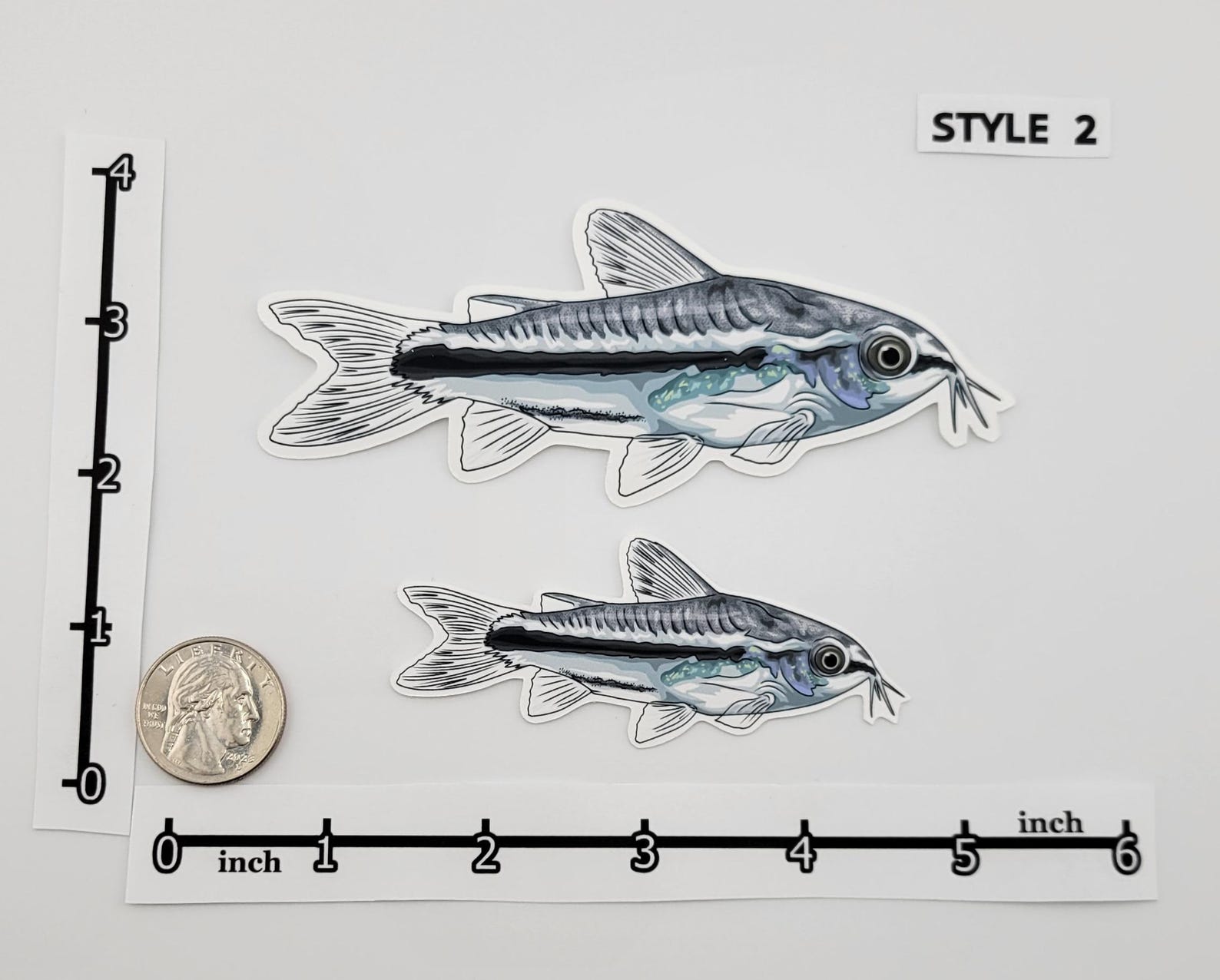 Corydora Catfish Sticker Pack – Set of 6 Vinyl Decals – Peppered ...