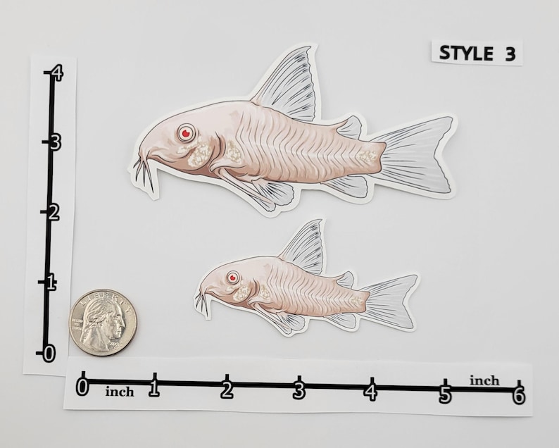 Corydora Catfish Sticker Pack – Set of 6 Vinyl Decals – Peppered ...