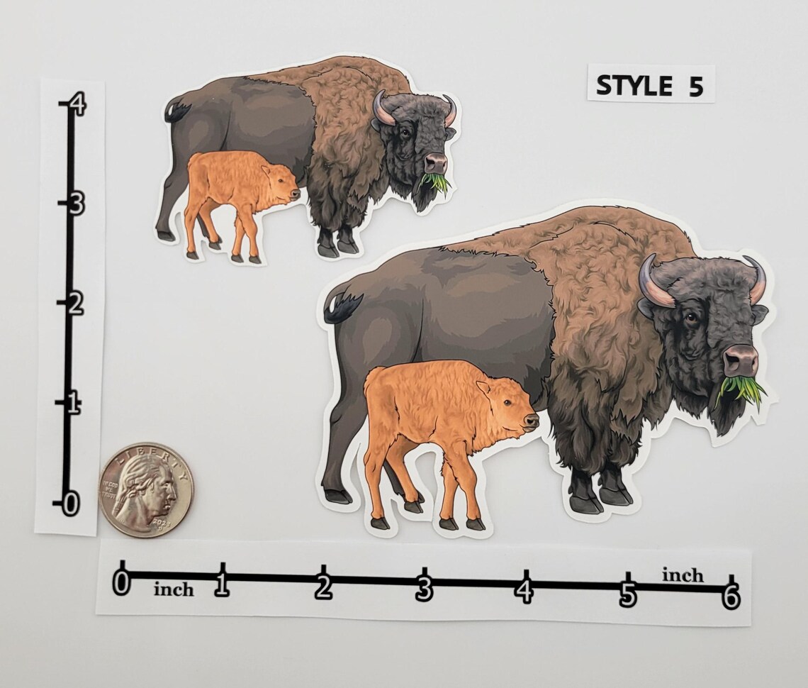 North American Bison Sticker Pack – Set of 6 Vinyl Decals – Perfect for ...