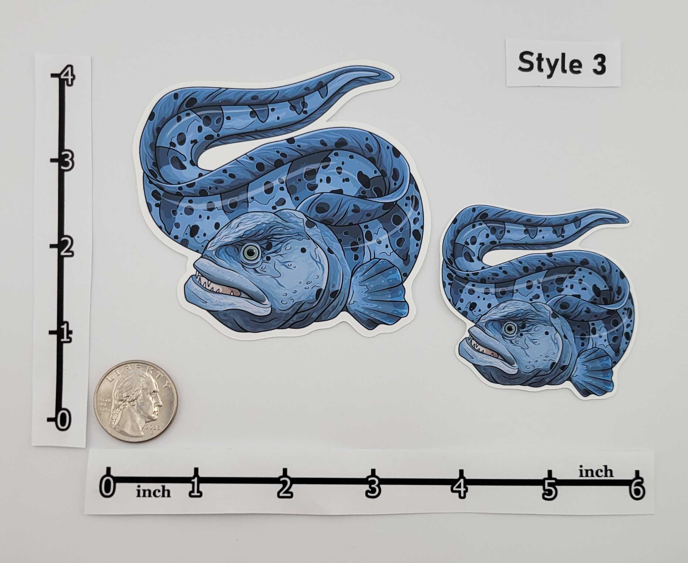California Coast Eel Stickers – Moray Eel | Monkeyface Prickleback ...