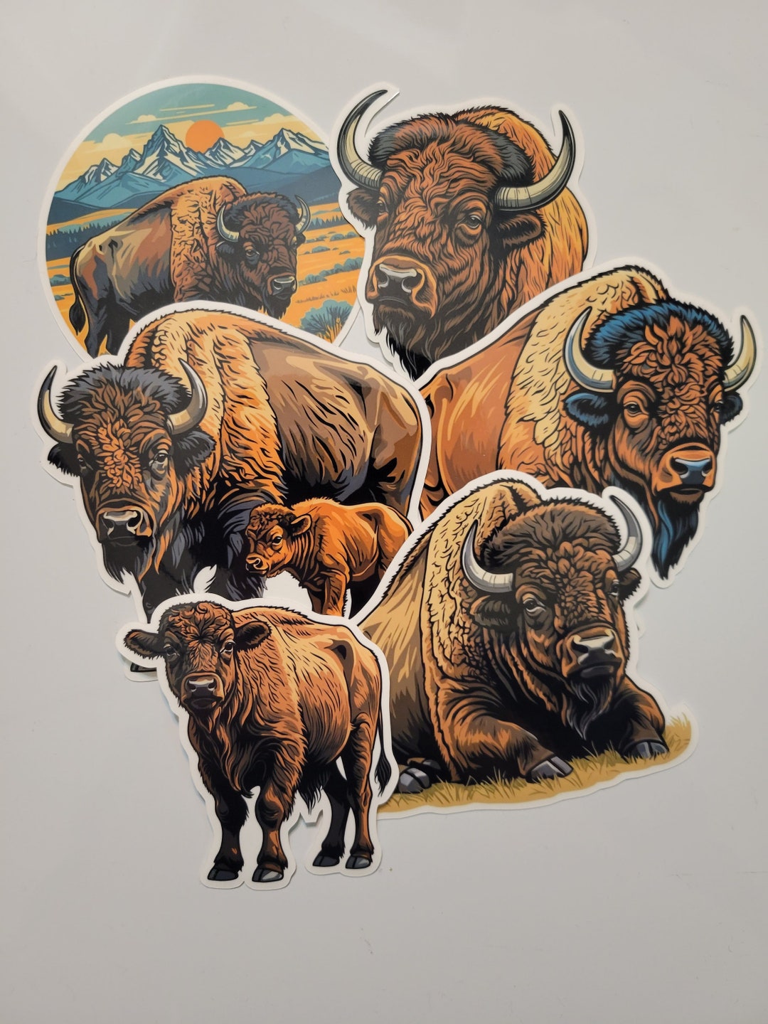 North American Bison Sticker Pack Set of 6 Vinyl Decals Perfect for ...