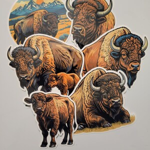 North American Bison Sticker Pack Set of 6 Vinyl Decals Perfect for ...