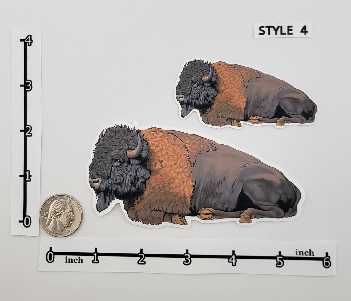 North American Bison Sticker Pack – Set of 6 Vinyl Decals – Perfect for ...