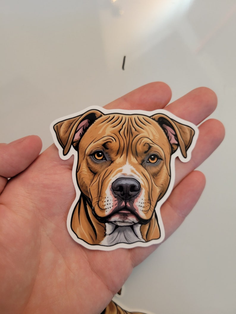 Brown Pitbull Sticker Pack Set of 6 Cute Dog Decals, Perfect for ...